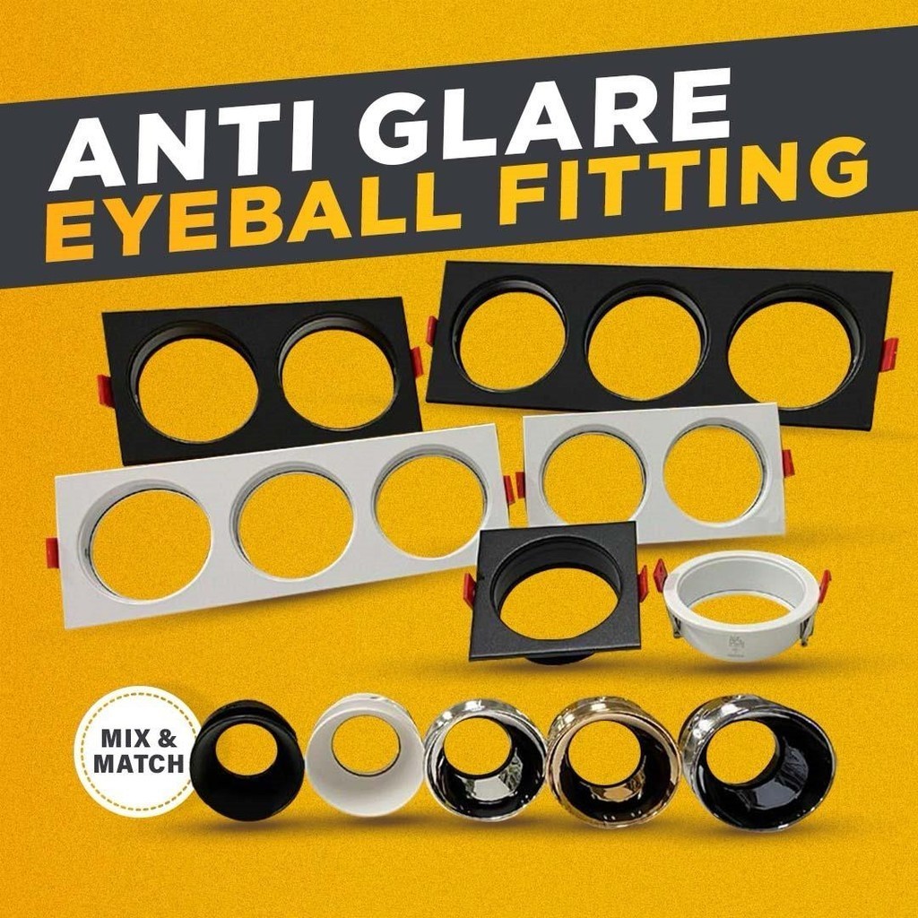 SINGLE DOUBLE TRIPLE ANTI GLARE EYEBALL FITTING GU10 BULB HOLDER ...