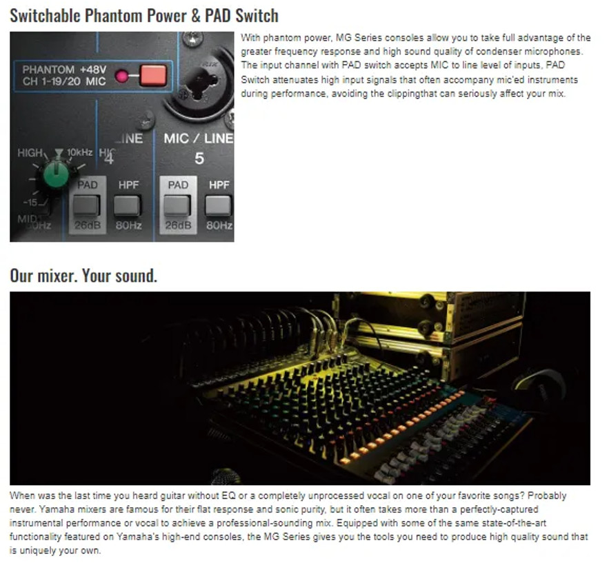 Yamaha MG12XU 12-Channel Analogue Mixing Console Mixer with USB Audio ...