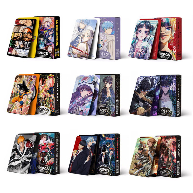 92PCS Anime Photocards Laser Holographic Lomo Card One Piece Naruto ...