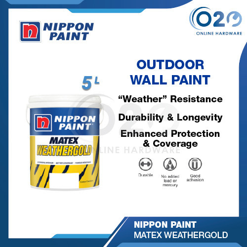 💥Nippon Weathergold 5L Nippon Paint Weathergold Exterior Wall Paint Cat ...