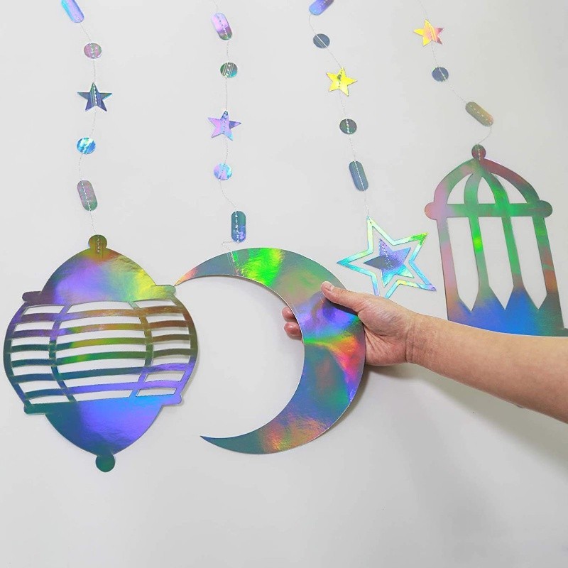 Raya Wall Decorations Gift Bag Iridescent Star Moon Garland Holographic ...