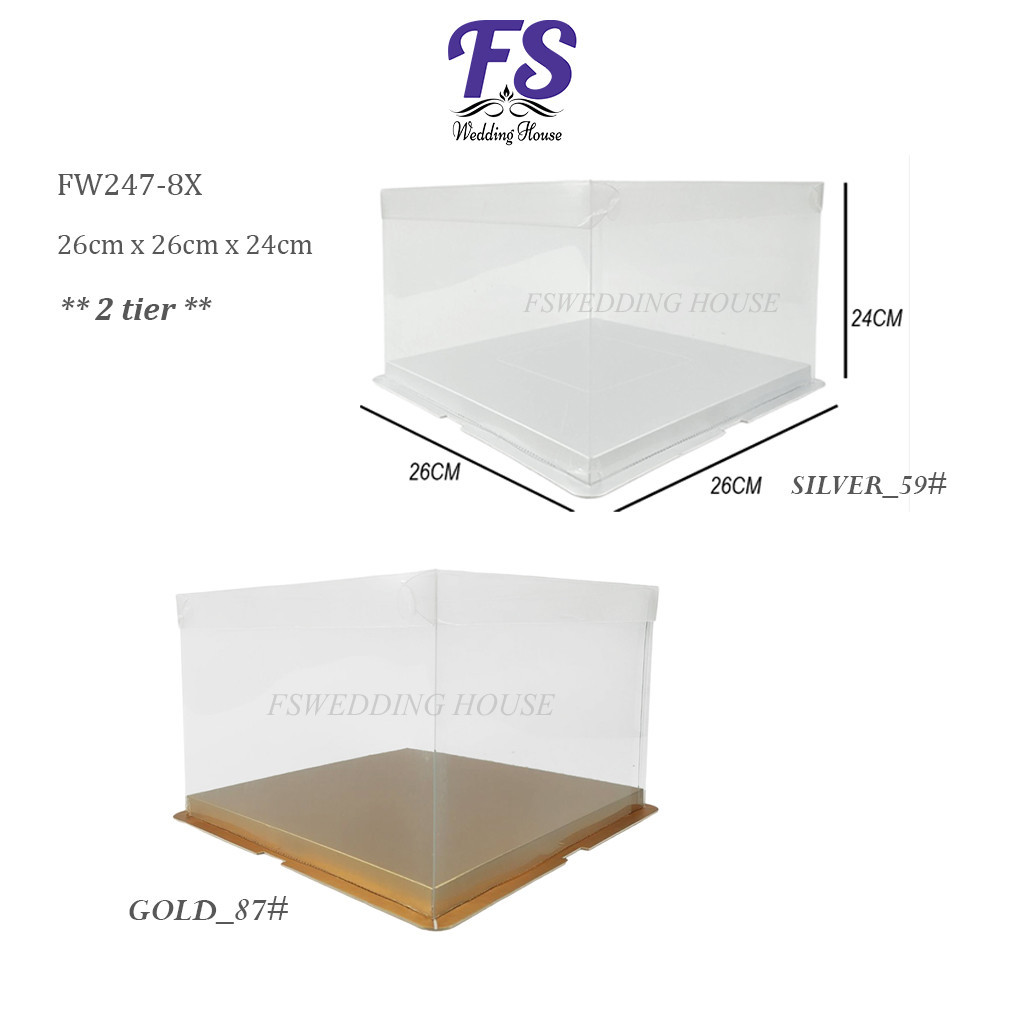 1 SET - PREMIUM CAKE BOX/Gift Box/Transparent Box/Doorgift Box/Kotak ...