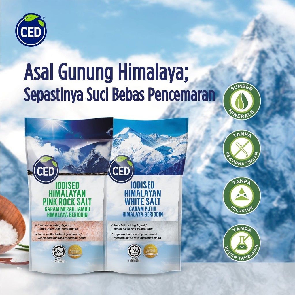 CED 500g x 3 Garam Halus Himalaya Pink [Triple Pack | Iodised Pink ...
