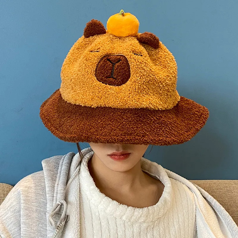 Creative New Style Capybara Hat Funny Siamese Cat Bucket Hat Little ...