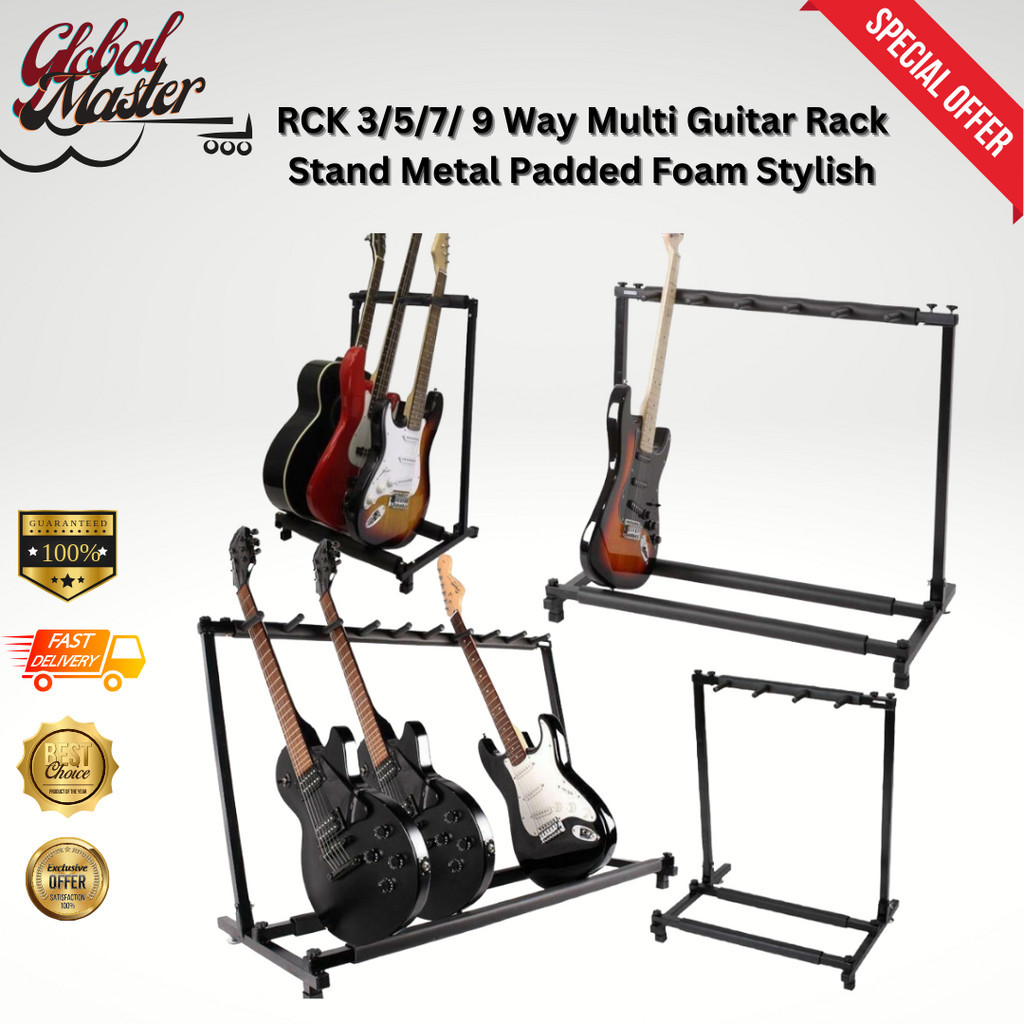 RAK GITAR BESI 3/5/7/9 SLOT – TEMPAT LETAK GITAR LEMBUT & STABIL ...