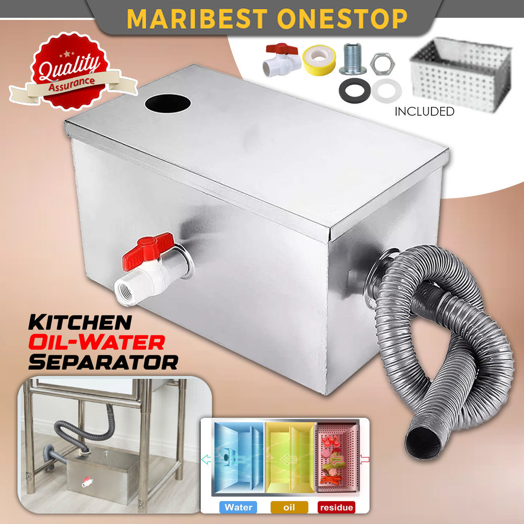 Stainless Steel Grease Trap Kitchen Oil Filter Perangkap Minyak Oil ...