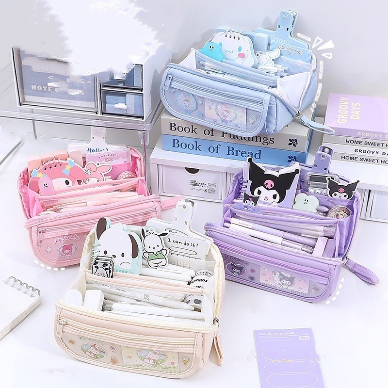 New Sanrio 9-layer Prism Transparent Pencil Box Cartoon Cute Kuromi ...