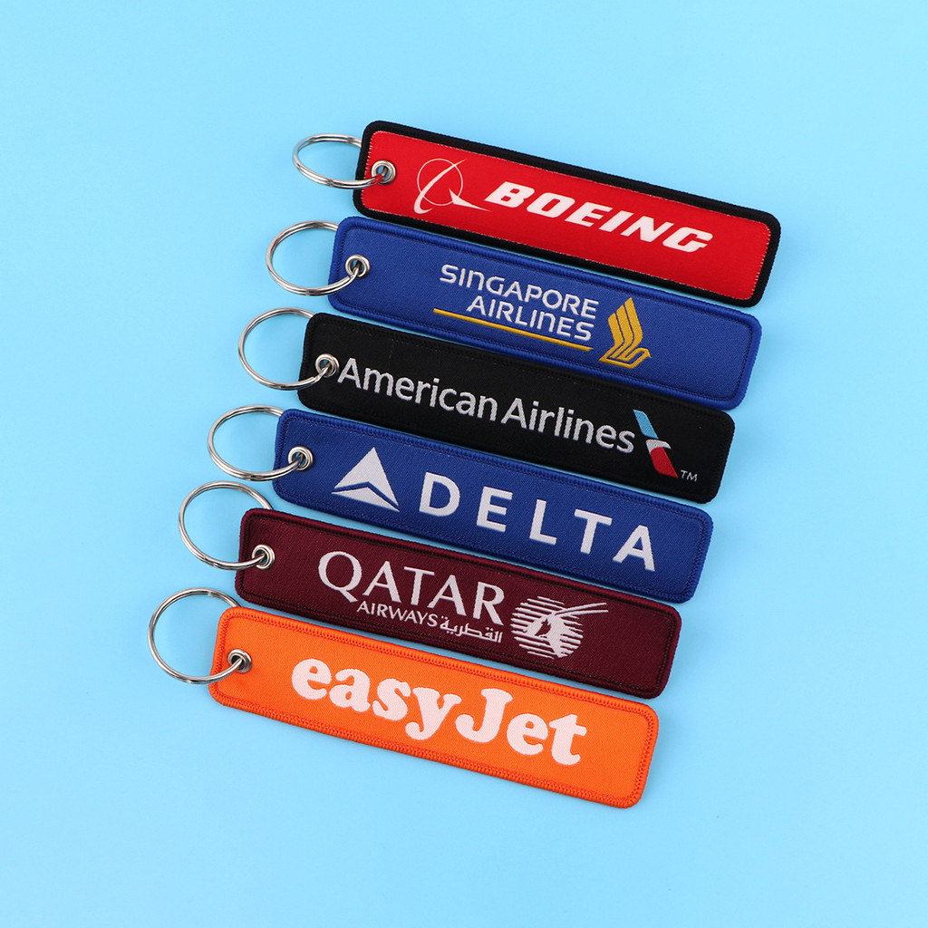 Airlines Embroidery Key Fobs Flight Crew Pilot Aviation Key Tags ...