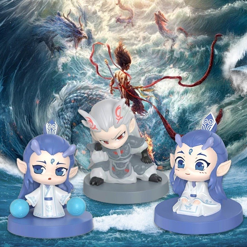 6 pieces/set 【 Nezha series statue blind box jewelry Nezha series doll ...