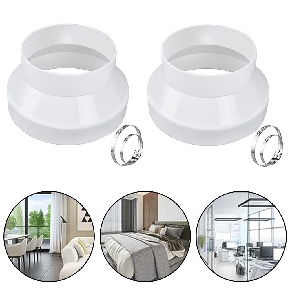 Duct Reducer PVC Duct Adapter with Hose Clamp Adaptive Vent System (8 ...
