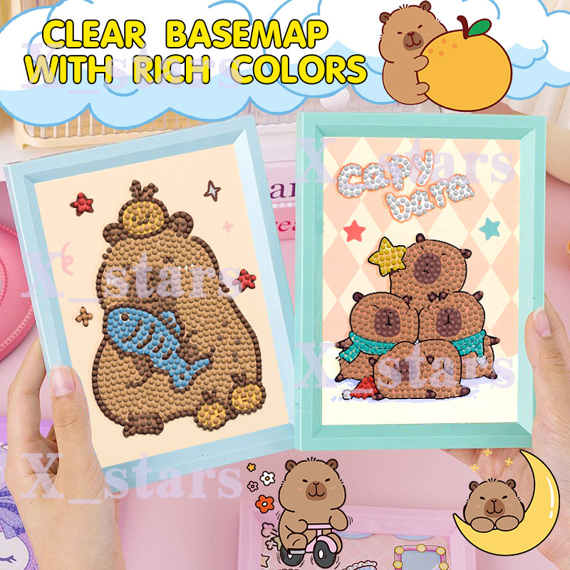 Capybara Labubu My Melody Kuromi Diamond Painting With Frame For Kids ...