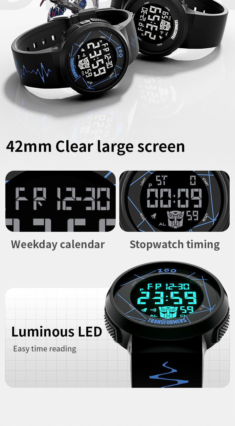 ZGO x Transformers Kids Smartwatch for Boys Glow-in-the-Dark Waterproof ...