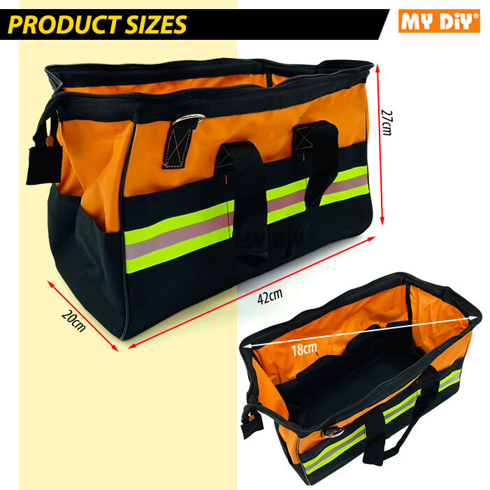 Mydiyhomedepot - 18 Inch Heavy Duty Tool Bag With Safety Reflective ...