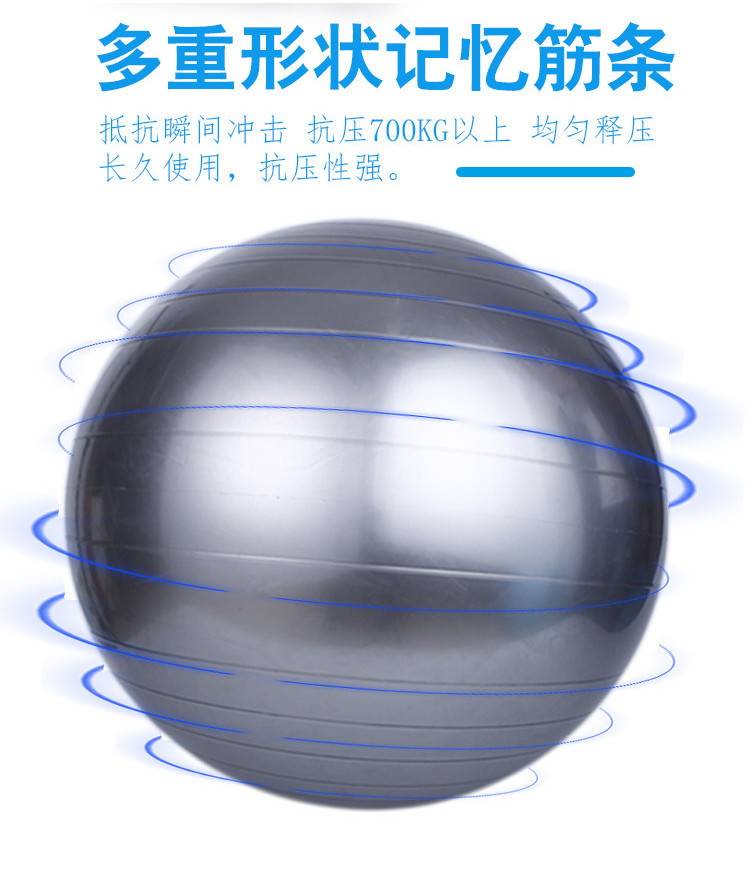 KAUKAU 55CM PVC Yoga Ball Thicker Explosion-Proof Gym Ball Training ...