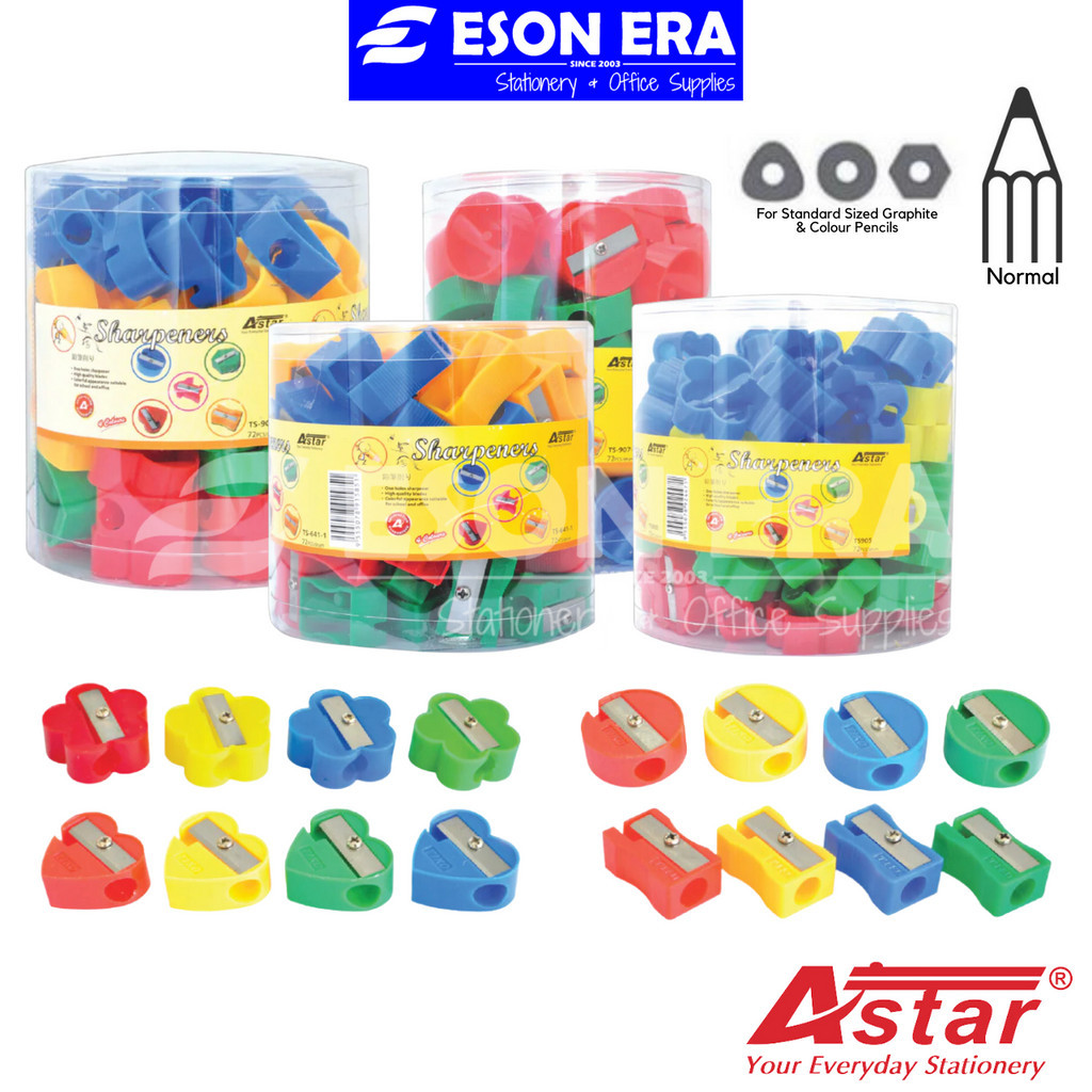 Astar Sharpener Economy Plastic Sharpener 10pcs/pack & 72pcs/drum ...