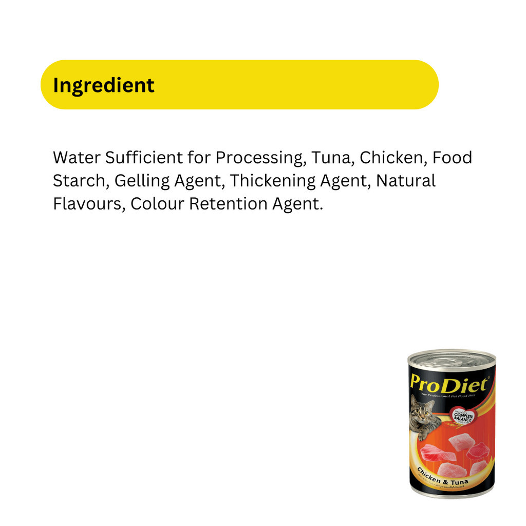 [400g] PRODIET CHICKEN AND TUNA | Makanan Kucing dalam Tin | Cat Food ...