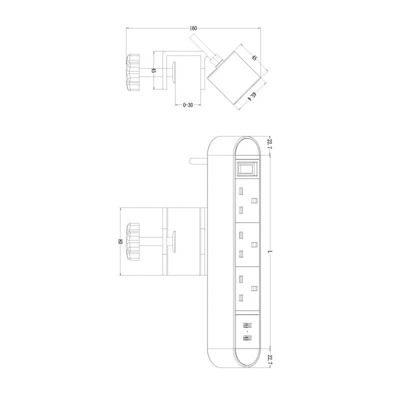 Melery Tablet Socket Power Strip UK 3 Ways Electrical Plugs Outlets ...