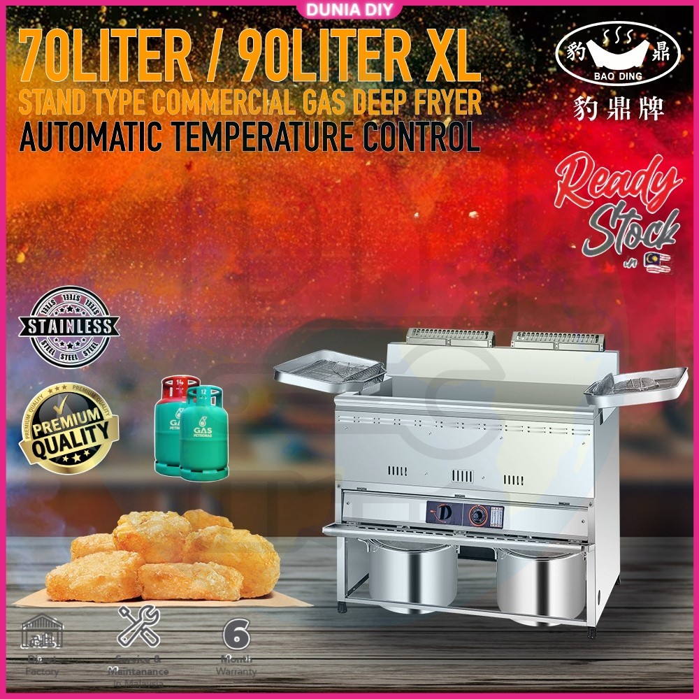 70L 90L XL Commercial Gas Deep Fryer Machine Automatic Temperature Mesin Goreng Ayam Gunting ...