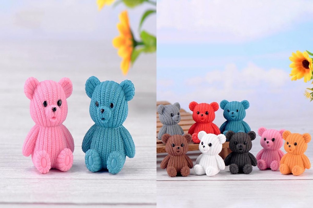 [WMP] Lovely Bear Animal Figurine Craft DIY Miniature Fairy Garden ...