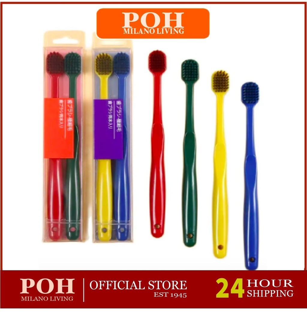 🔥READY STOCK🔥POH 2 pcs Soft Black Bamboo Japanese Macaron Toothbrush ...