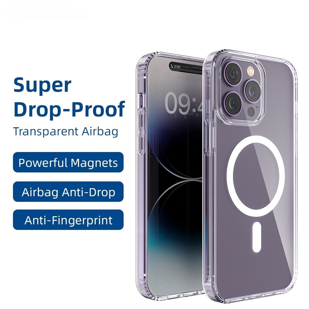 For iPhone 15 14 Plus 13 12 11 Pro Max Shock Proof Magnetic Transparent ...