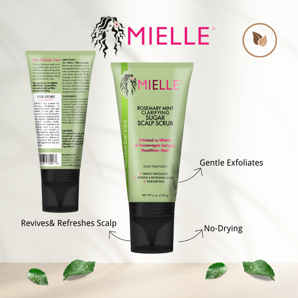 Mielle Rosemary Mint Clarifying Sugar Scalp Scrub (170g) | Shopee Malaysia