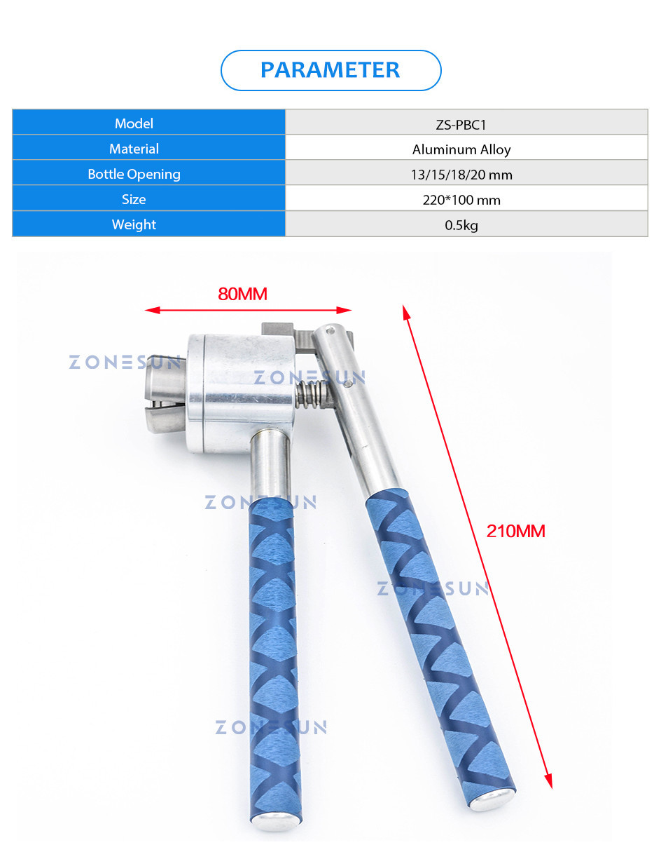 ZONESUN Manual Perfume Crimper 13mm-20mm Perfume Sprayer Bottle Sealing ...