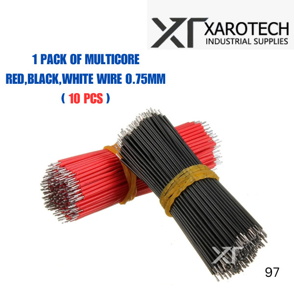 1 pack of Multicore Red, Black, White Wire 0.75mm (10pcs) | Shopee Malaysia