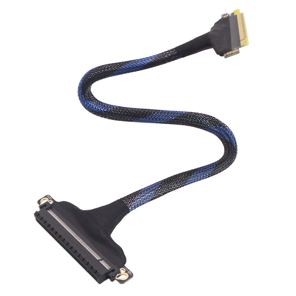 PCIe 5.0 x16 Extension Cable PCI-E Gen5 High Speed Silver-plated ...