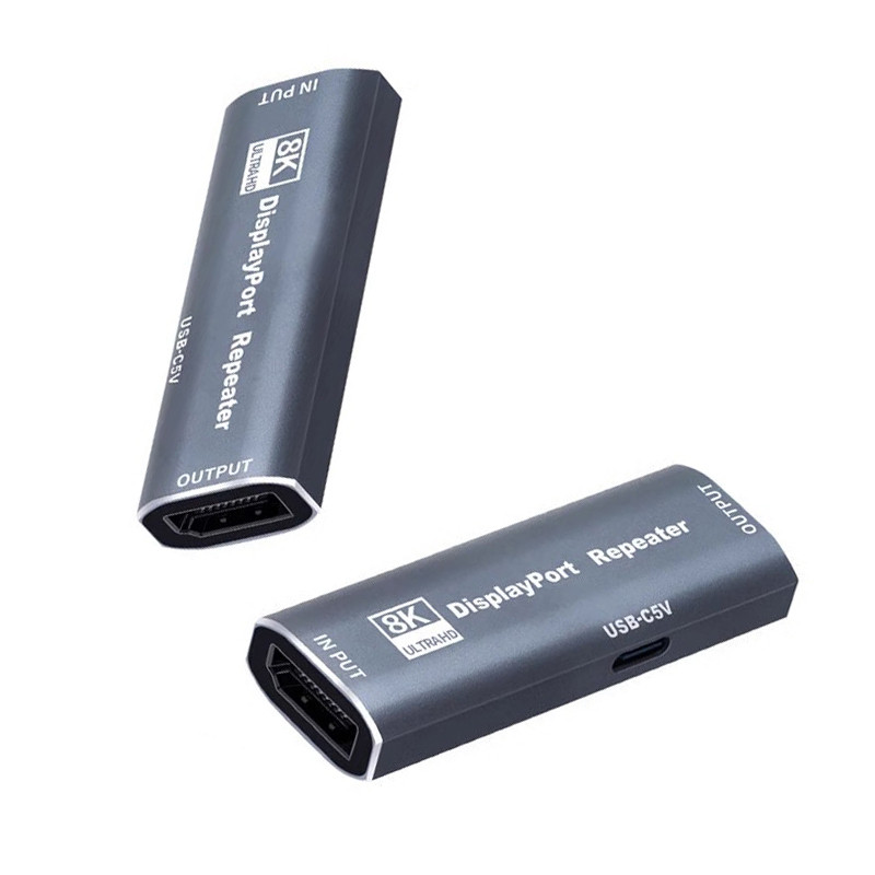 8K 60Hz Displayport Repeater 4K@120Hz DP 1.4 Cable Extender Amplifier ...