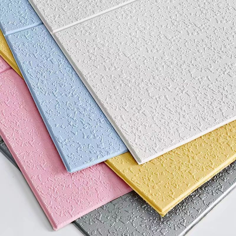 Wall Paper Dinding Design Adhesive 3d Foam Wallpaper Sticker Wall Decor ...