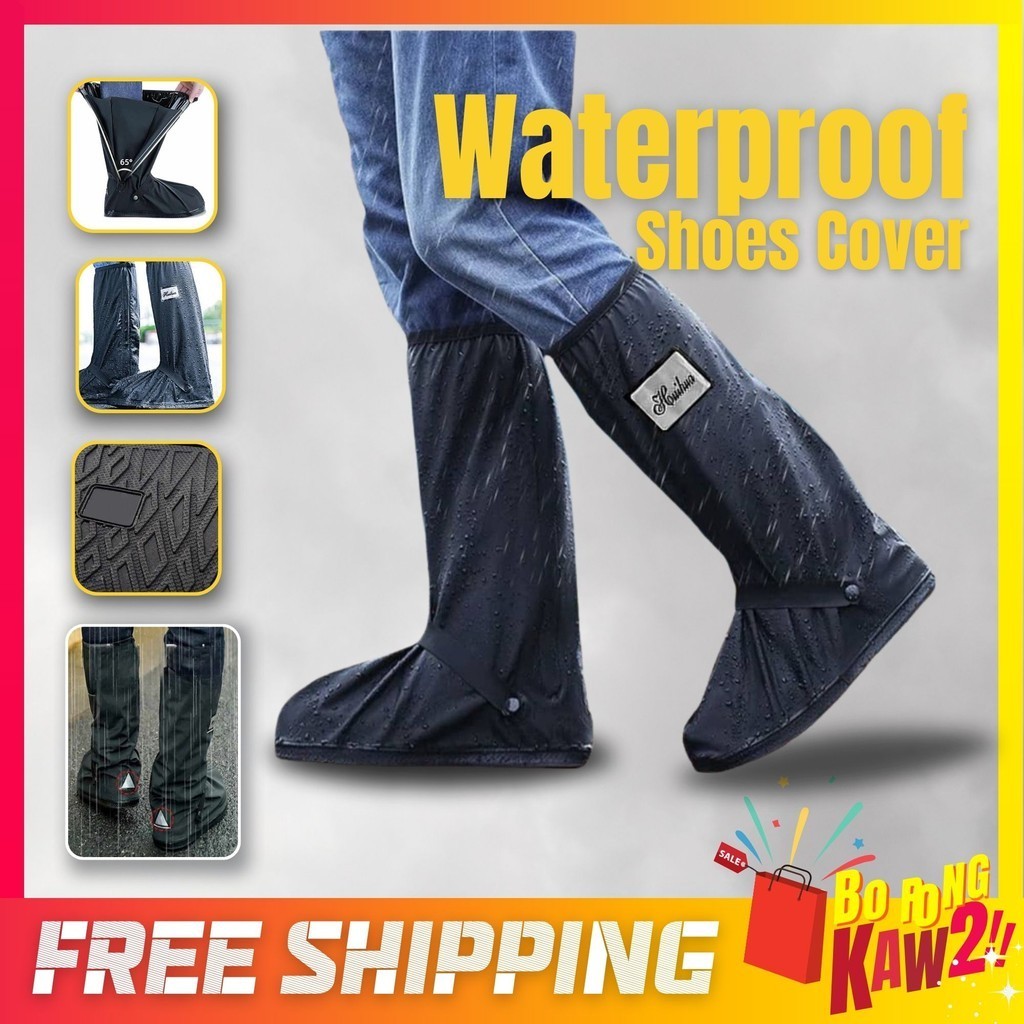 Foldable Waterproof Shoes Cover Shoes Protection Rain Cover Zipper ...