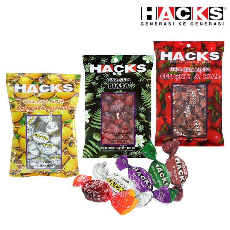 Hacks Candy 100g Original/Madu & Limau Gula-gula Flavoured | Shopee ...