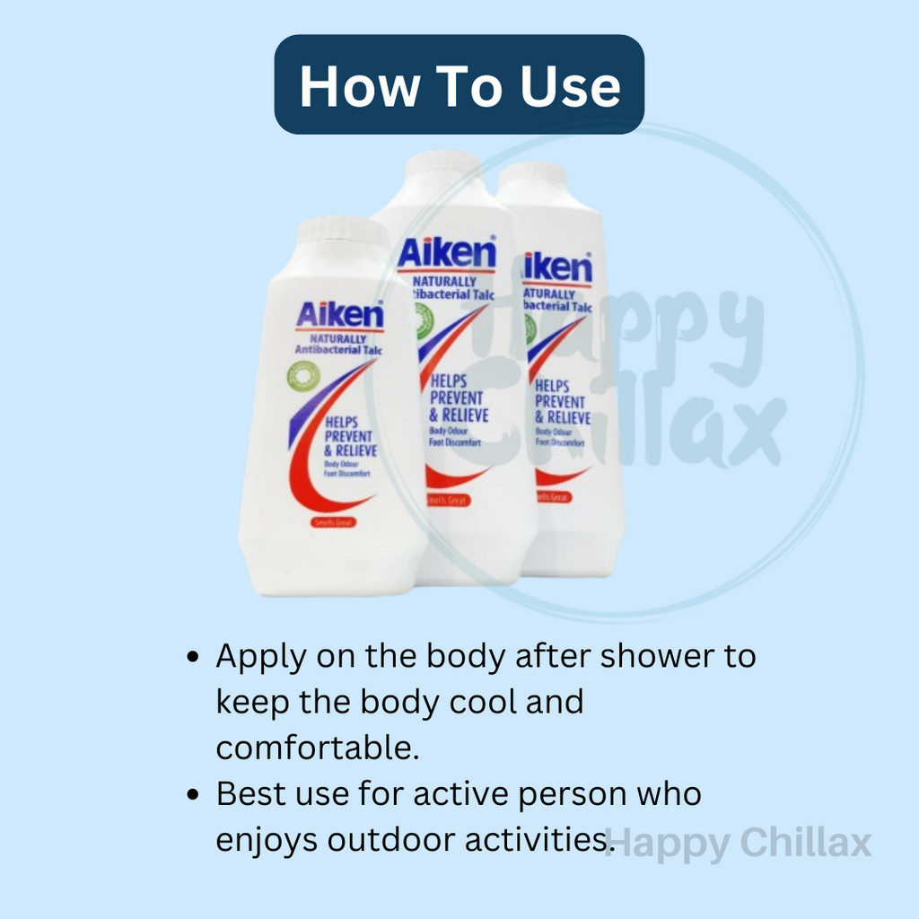Aiken Antibacterial Talc Powder Bedak | Shopee Malaysia