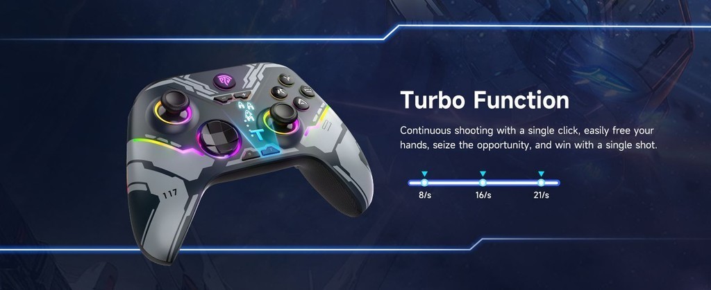 EasySMX X15 Gamepad Game Controller with Hall Joystick & Trigger Bluetooth + Wired + 2.4G ...