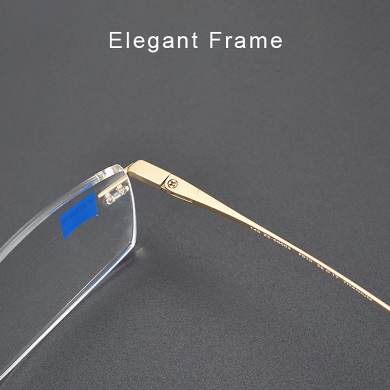 ZEISS ZS60003 Pure Titanium Glasses Frame Vogue Rim-less Frame Light ...