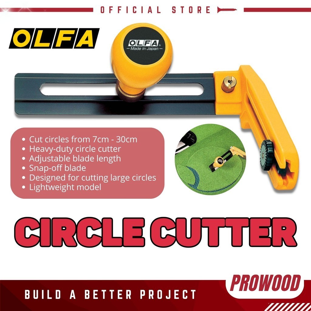 Olfa CMP-2 Heavy Duty Circle Compass Cutter Stationary Heavy Duty Cut Cardboard Pisau Mata ...