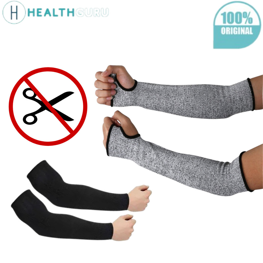 HealthGuru Cut Resistance Sleeves Self Defence Level 5.5 Protection Arm ...