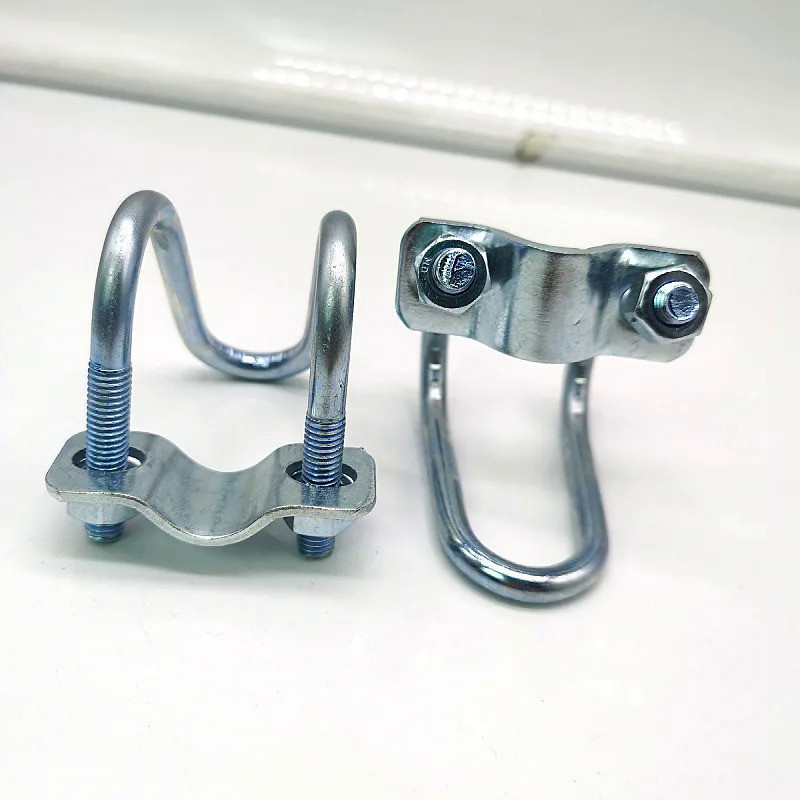 U Bolt 20 25 32 40 50 M6M8 304&Galvanized Double U-Cross Pipe Clamp Screw Steel Connector ...