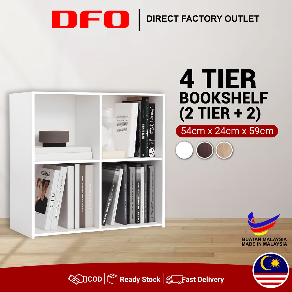 DFO 4 Tier Bookshelf (2Tier+2) /DIY Utility Shelf/Rak Buku/Home ...