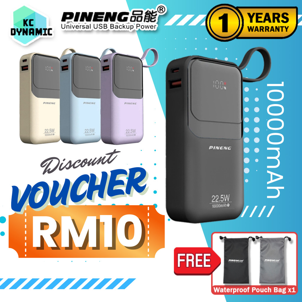 Pineng PN-831 10000mAh Powerbank 22.5W Fast Charging Power Bank Mini ...
