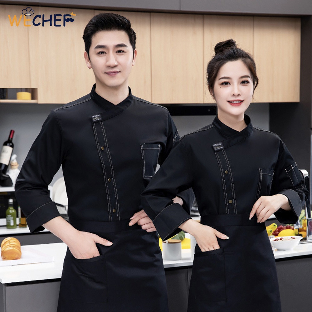 MALAYSIA READY STOCK Chef Uniform Baju Chef's Workwear Long-Sleeved Men ...