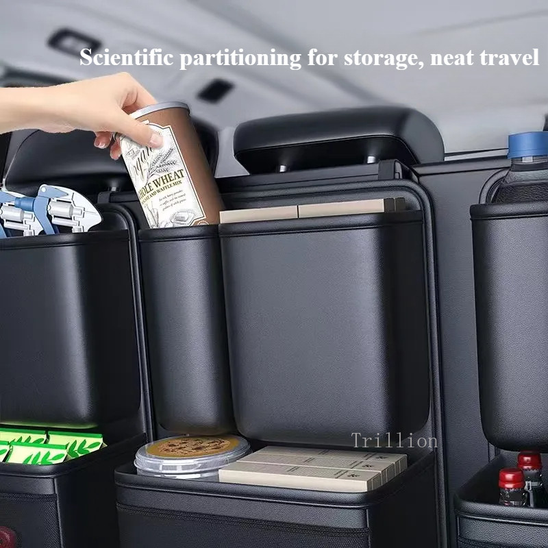 High-Capacity Car Trunk Storage Bag Leatherette Seat Back Organizer Bag ...