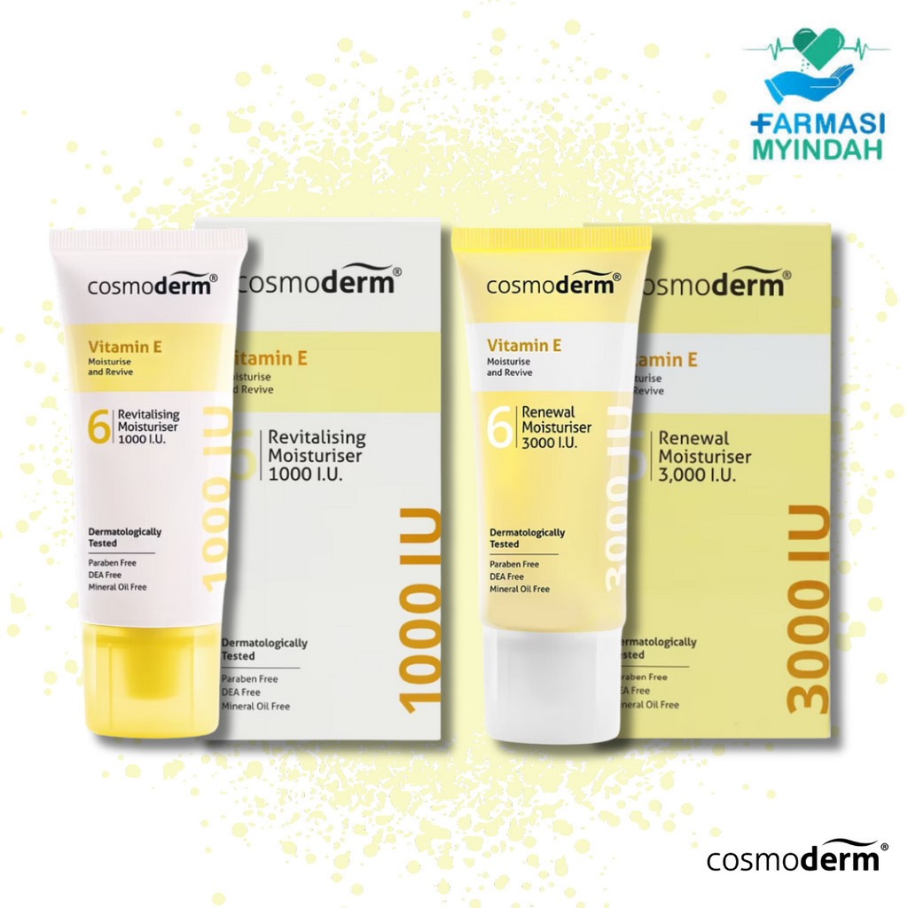 Cosmoderm Vitamin E Cream (1000 IU/3000 IU) with Roseship Oil 50ml ...