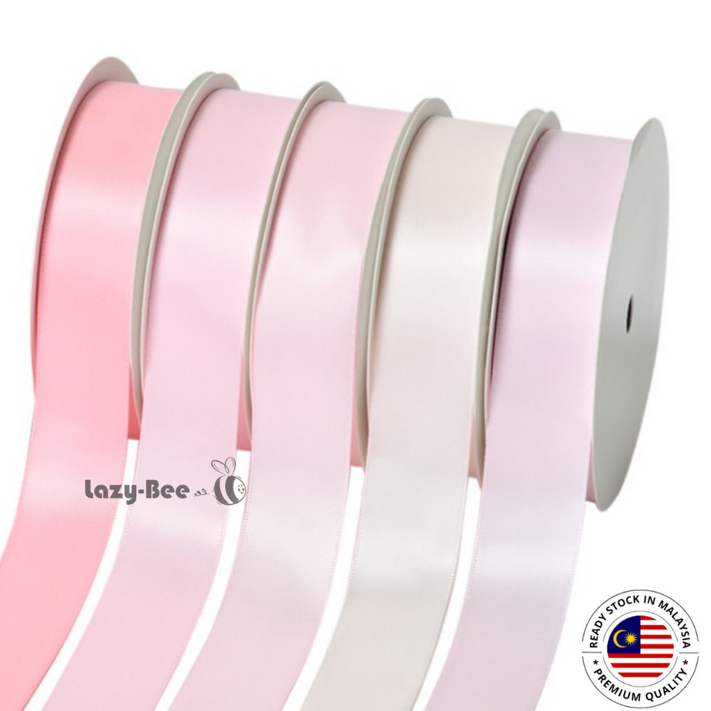 LAZY BEE 5 Meter Light Pink Premium Double Face Satin Ribbon DIY Craft ...