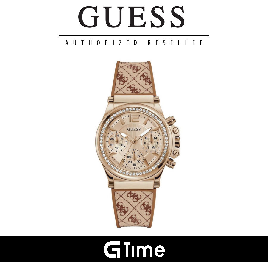 [Official Warranty] Guess GW0699L2 Women's Rose Gold Tone Case Silicone ...