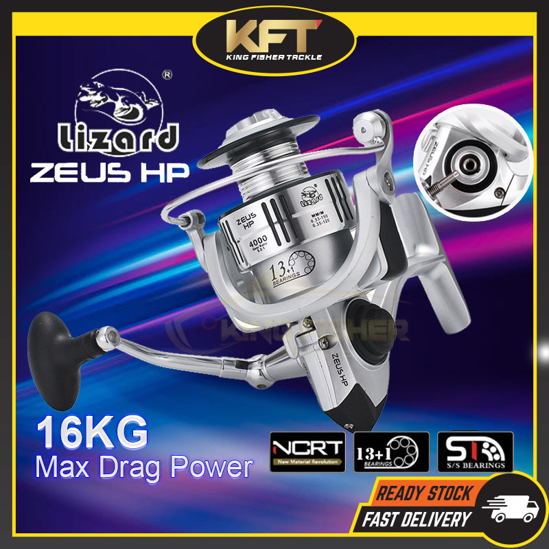 KFT Lizard Zeus HP Spinning Fishing Reel Mesin Pancing Mancing 13+1BB ...