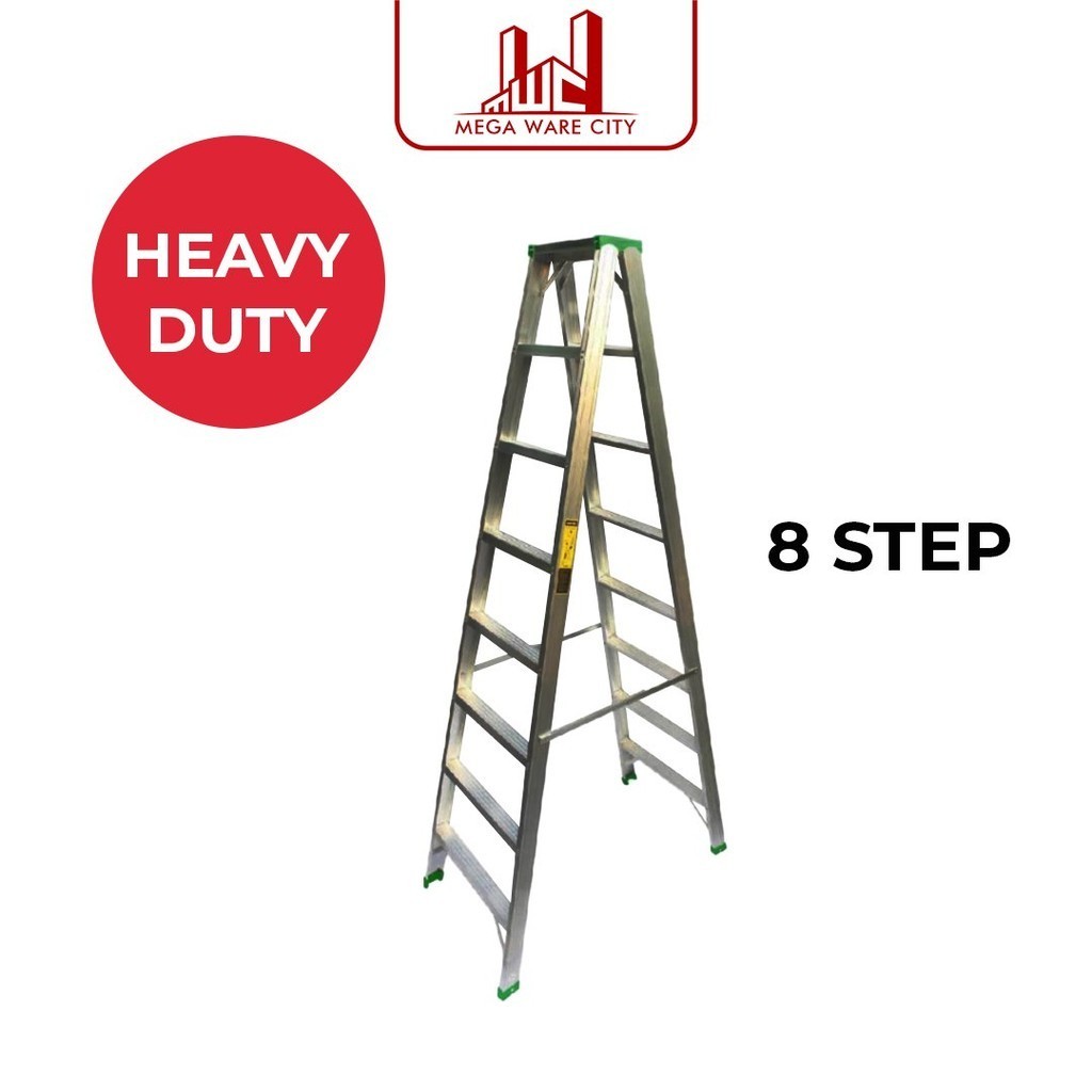 MWC 8 Step Double Sided Ladder Heavy Duty Aluminum Double Side Tangga ...