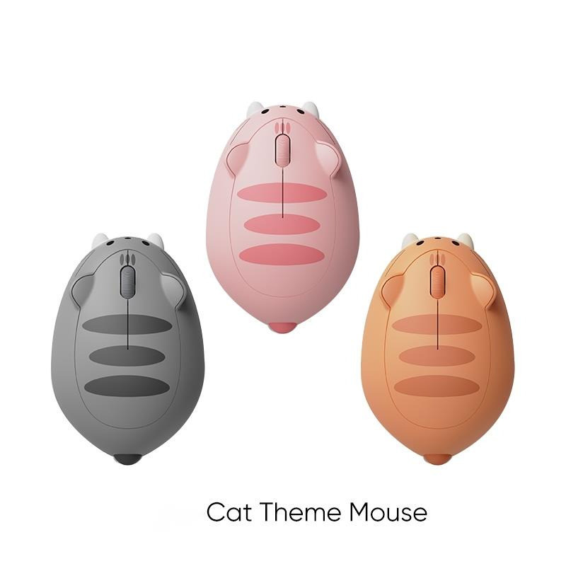 CHUYI Computer Mouse Cute Cat Cartoon Wireless Mouse Portable 2.4G ...
