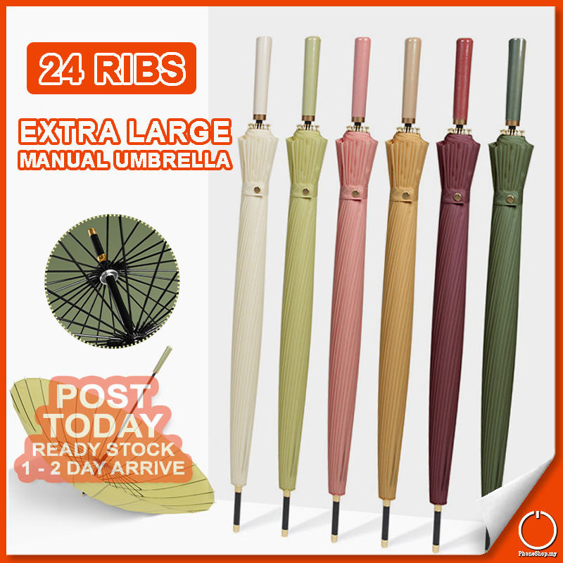 𝐄𝐗𝐓𝐑𝐀 𝐒𝐈𝐙𝐄𝐃 24 Bones Foldable Large Golf Umbrella Windproof Strong Rib ...